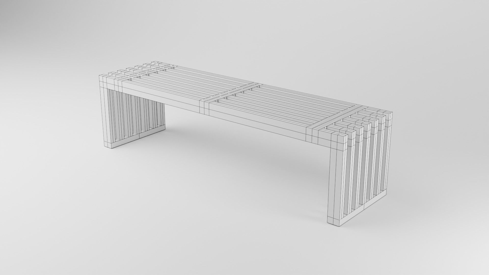 Wood bench free 3D model | CGTrader
