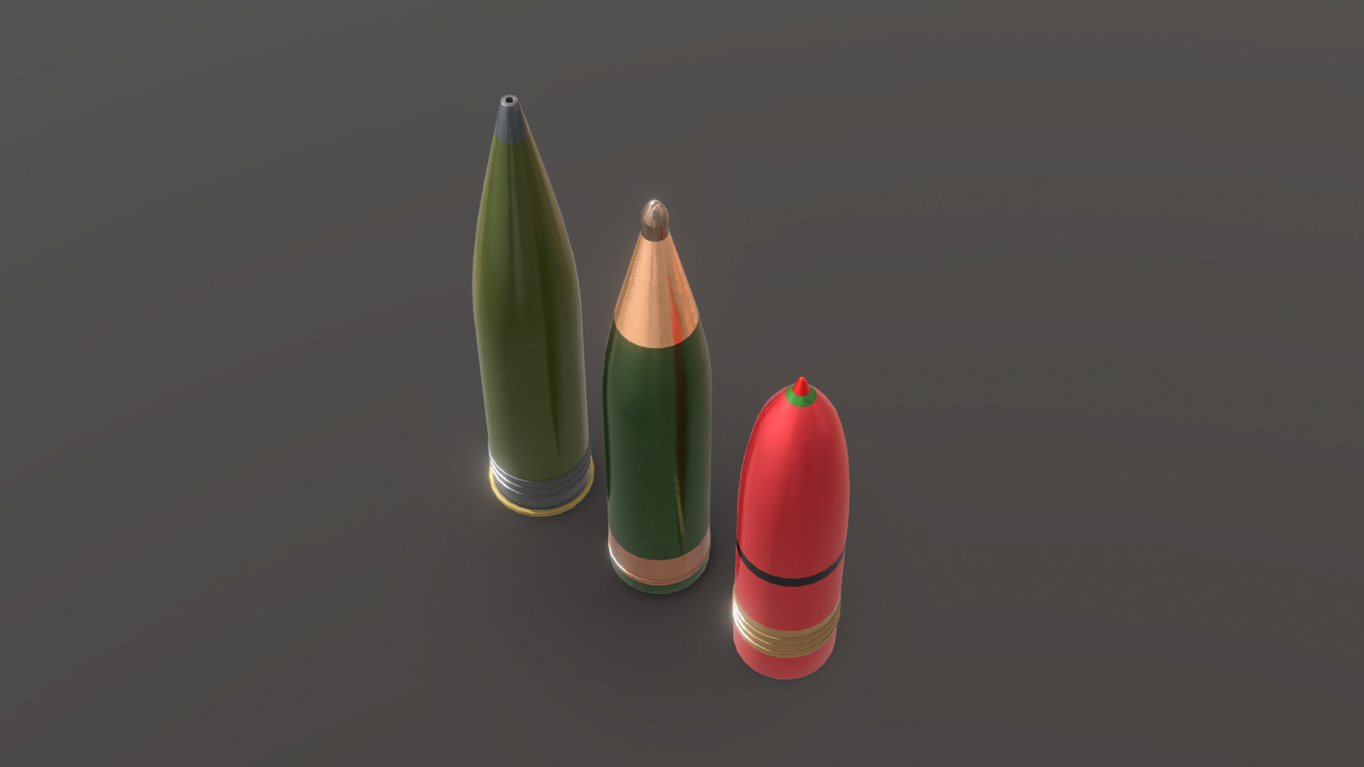 3D model Heavy Artillery Shells 3 in 1 VR / AR / low-poly | CGTrader
