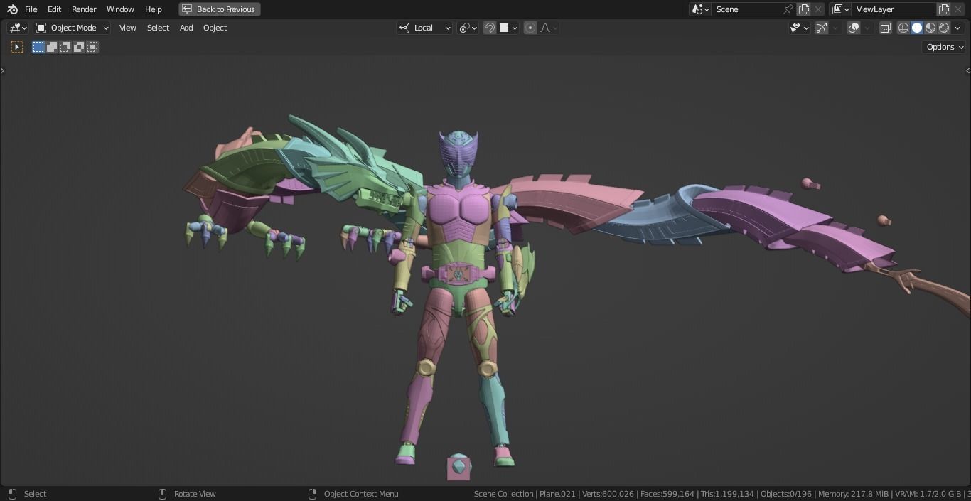 Figure Articulated for 3d print- Ryuki and Dragreder 3D model 3D ...