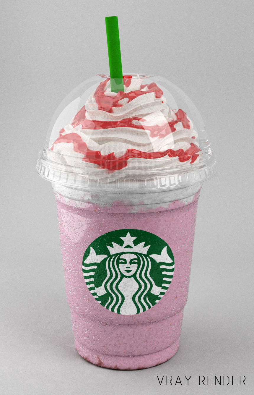 Strawberry Frappuccino 3D model | CGTrader