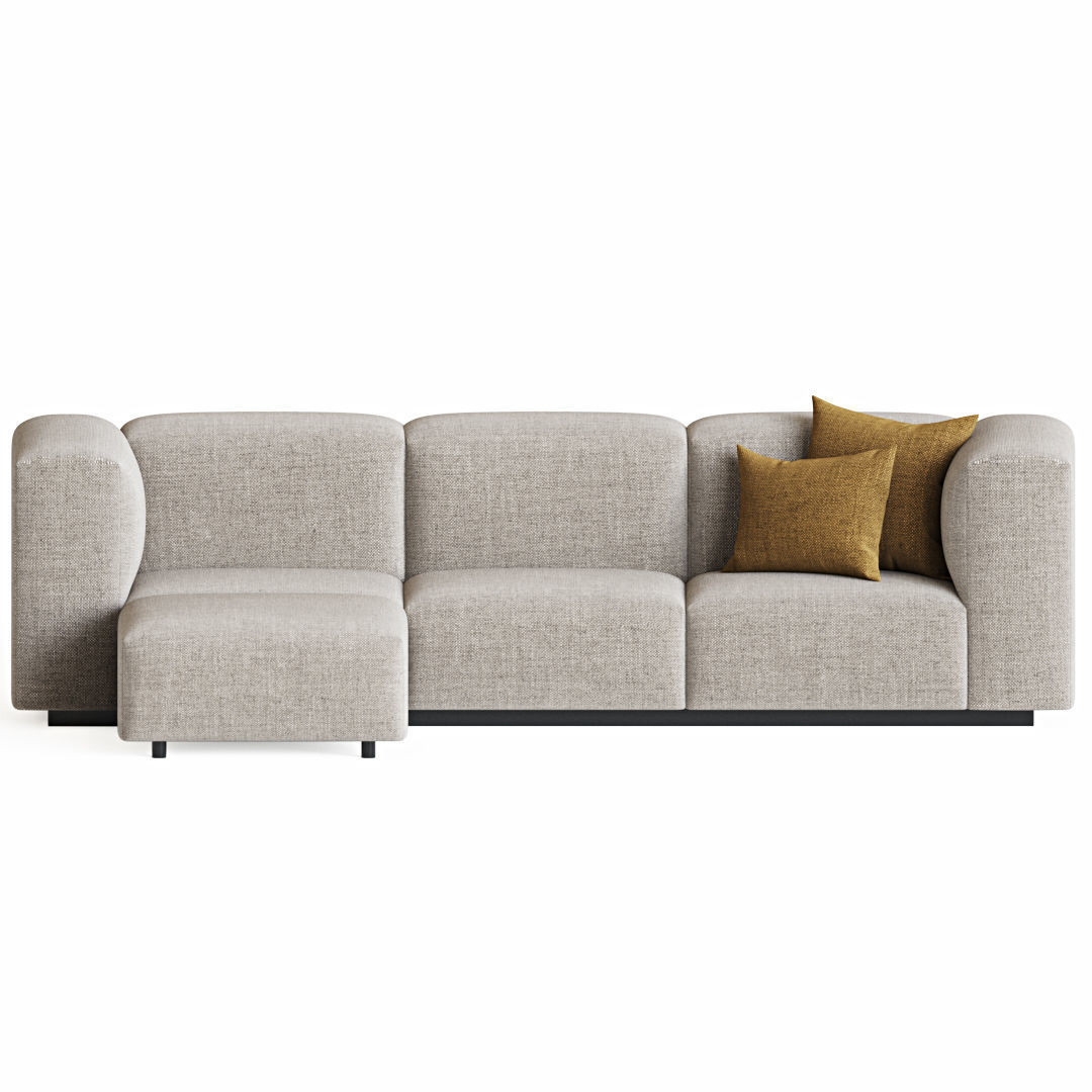 Vitra Soft Modular Sofa Three Seater Ottoman 3D model | CGTrader