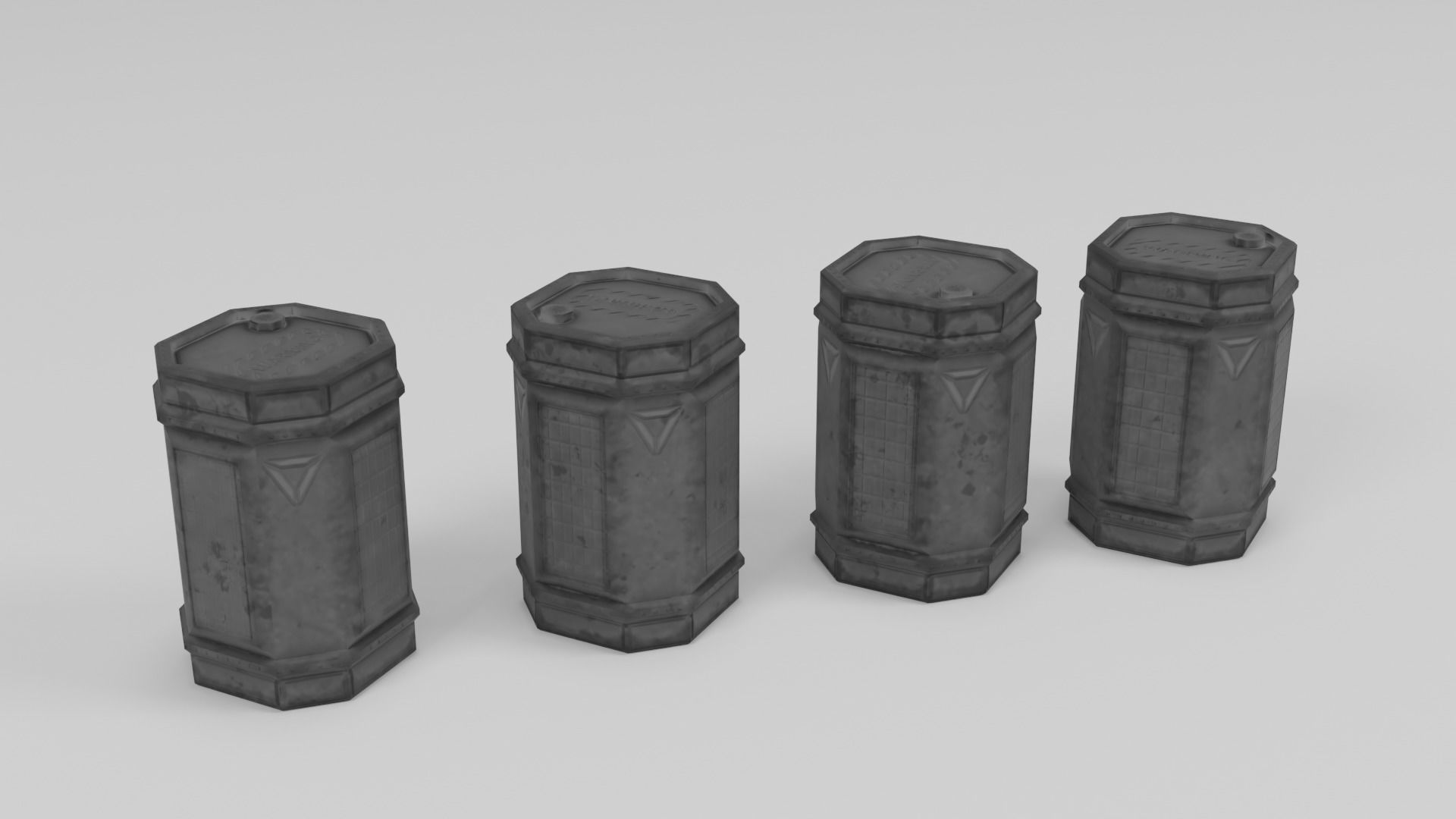 3D model Low poly containers for colony VR / AR / low-poly rigged ...
