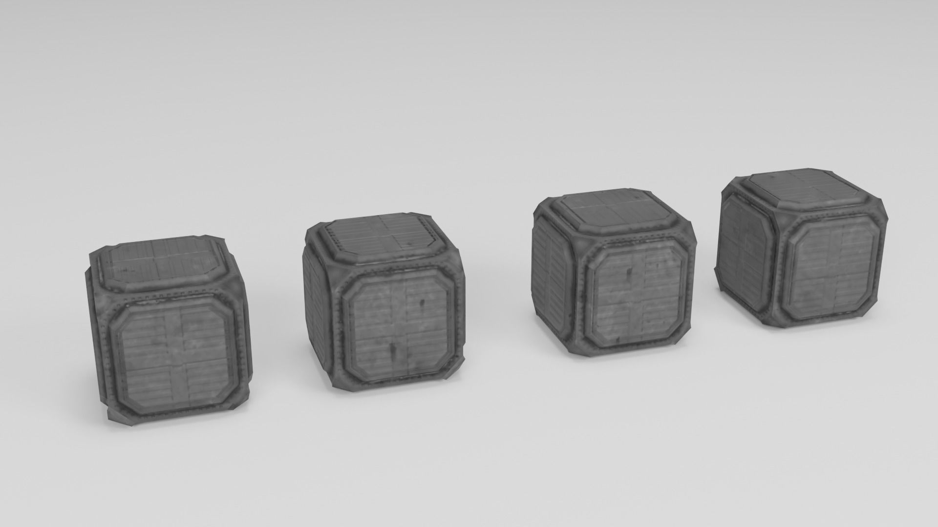 3D model Low poly containers for colony VR / AR / low-poly rigged ...