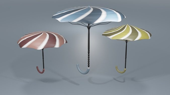 3D model Umbrella Set three umbrellas VR / AR / low-poly | CGTrader