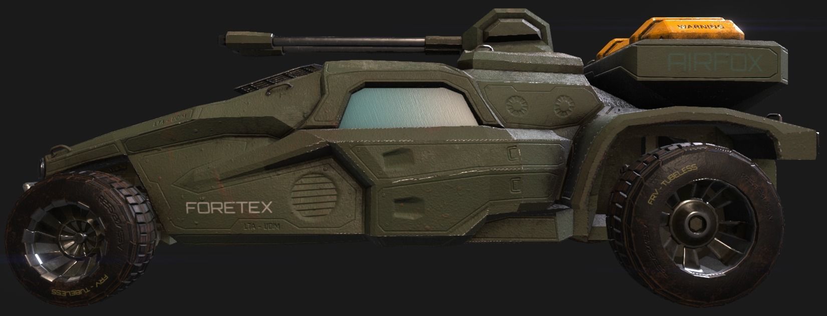 3D model LOWPOLY MILITARY FORTEX LIGHT TRANSPORT ARMED VEHICLE VR / AR ...
