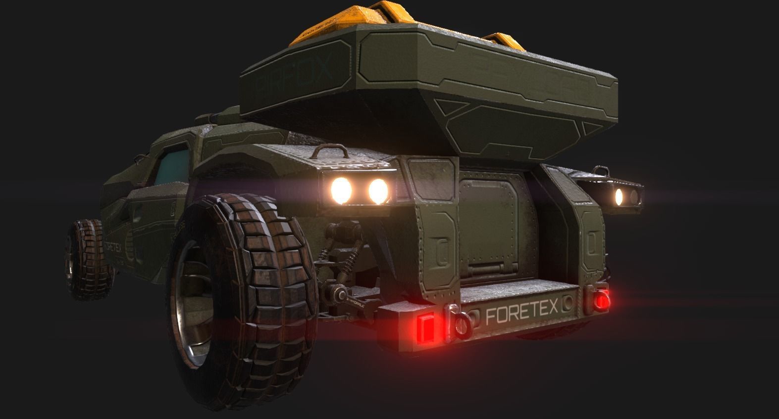 3D model LOWPOLY MILITARY FORTEX LIGHT TRANSPORT ARMED VEHICLE VR / AR ...