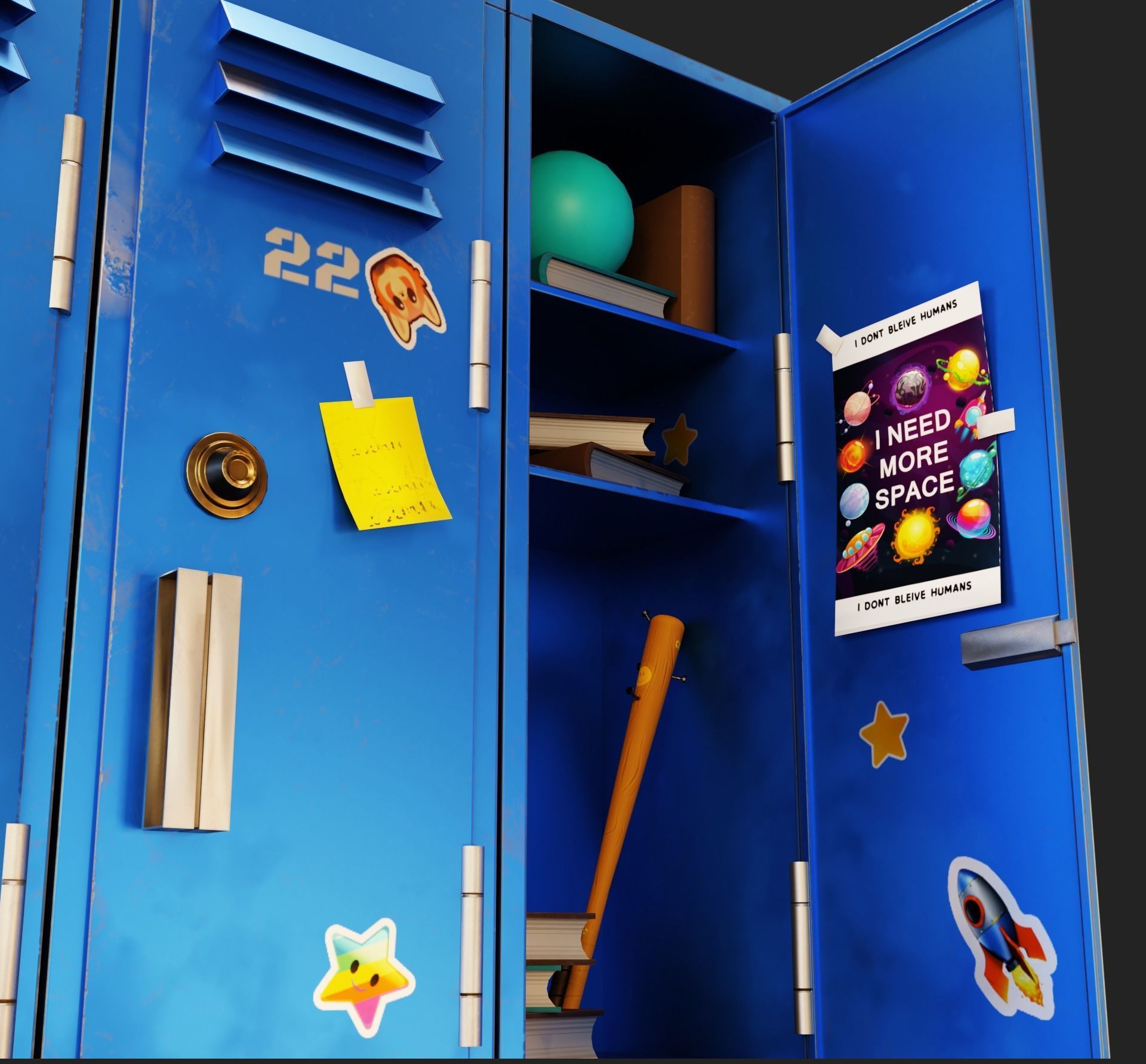 Stylized locker free VR / AR / low-poly 3D model | CGTrader