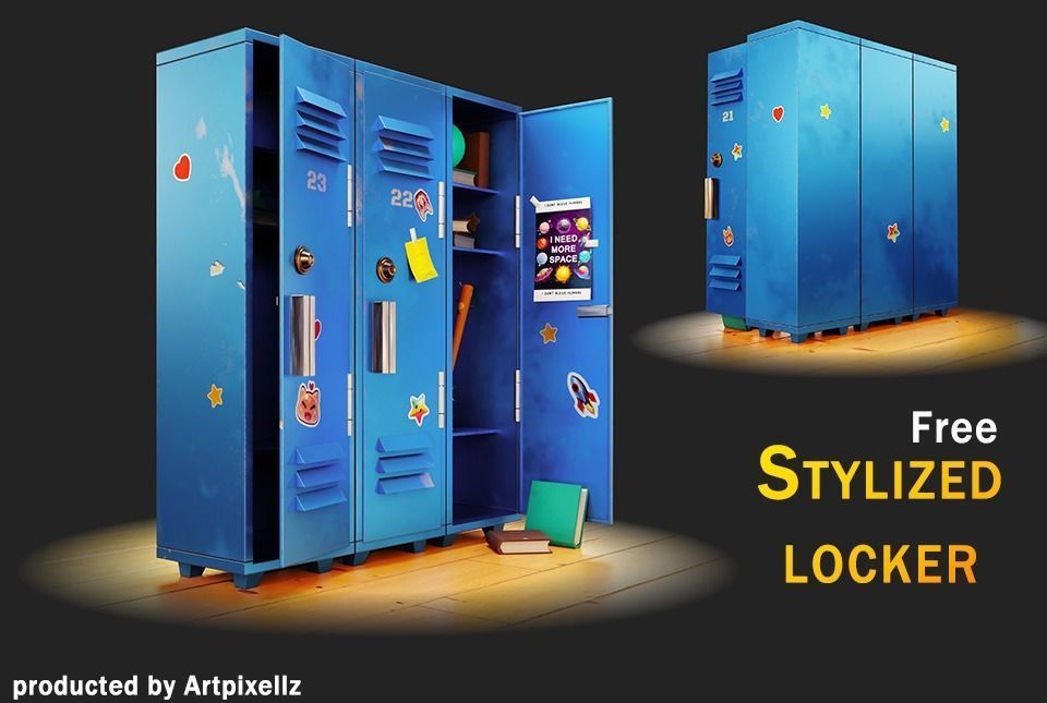 Stylized locker free VR / AR / low-poly 3D model | CGTrader