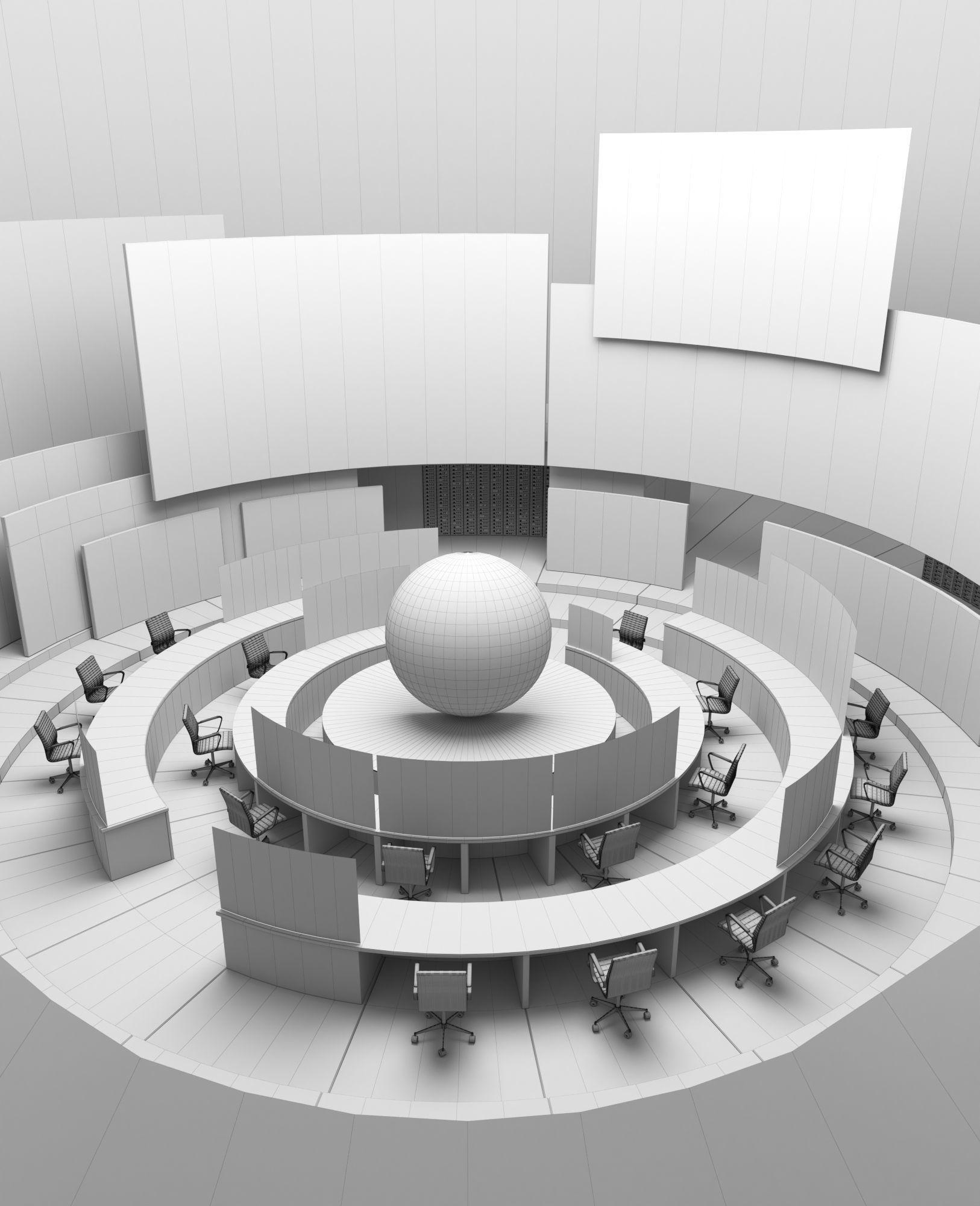 Sci-fi Command Center 3D model | CGTrader