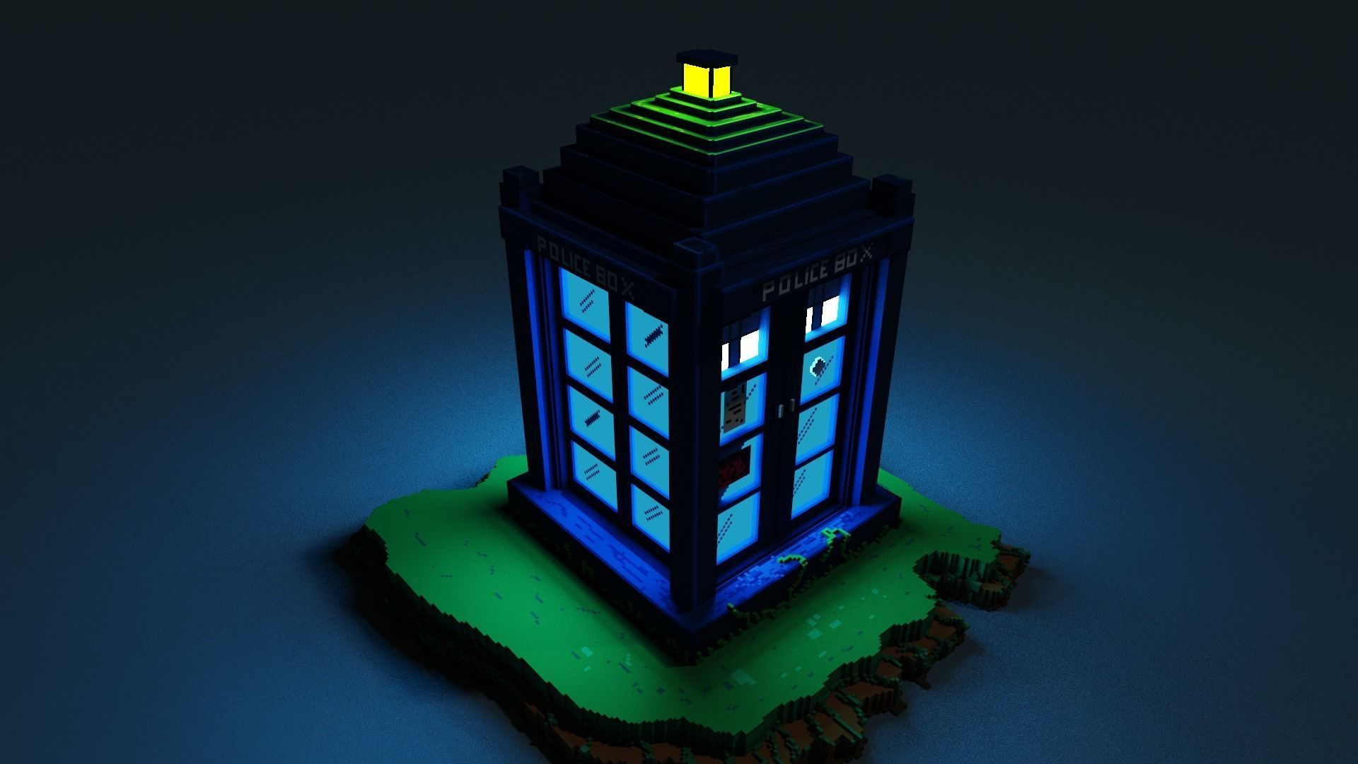 Doctor who police box tardis voxel design free VR / AR / low-poly 3D model | CGTrader