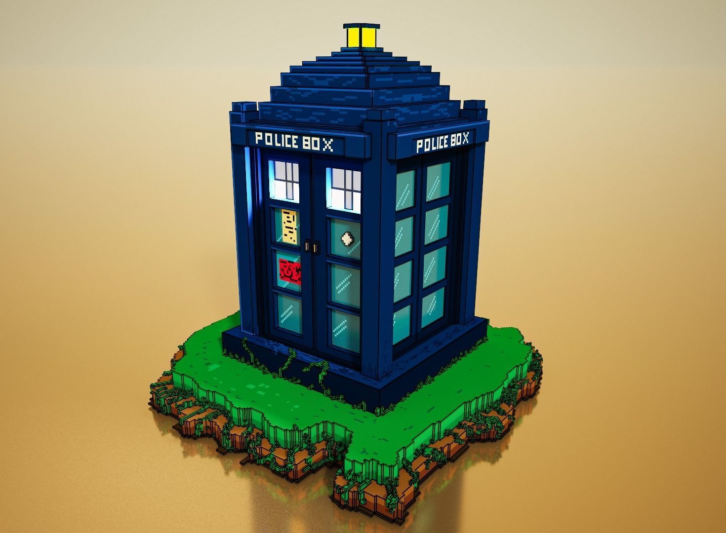 Doctor who police box tardis voxel design free VR / AR / low-poly 3D ...
