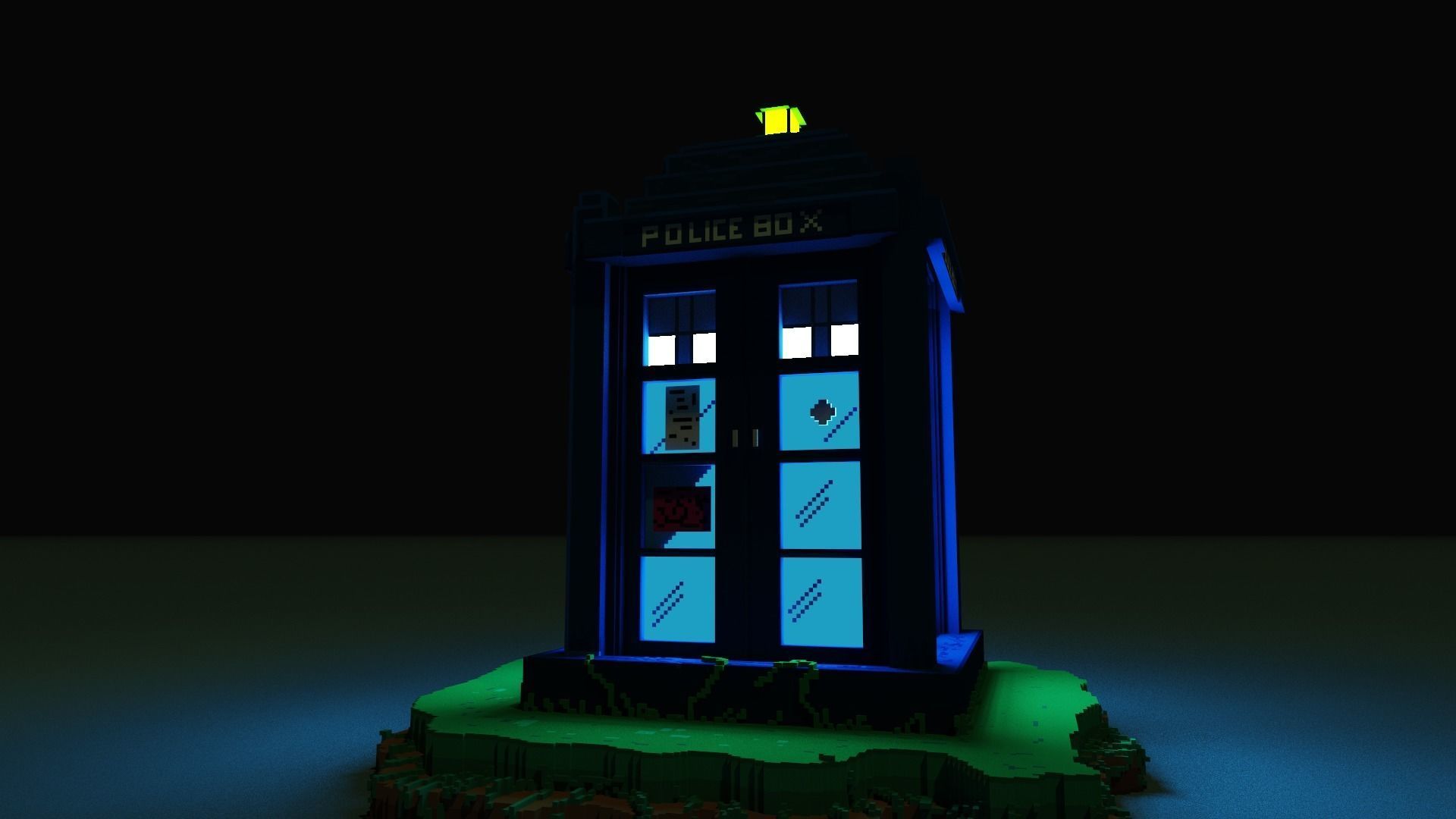 Doctor who police box tardis voxel design free VR / AR / low-poly 3D model | CGTrader