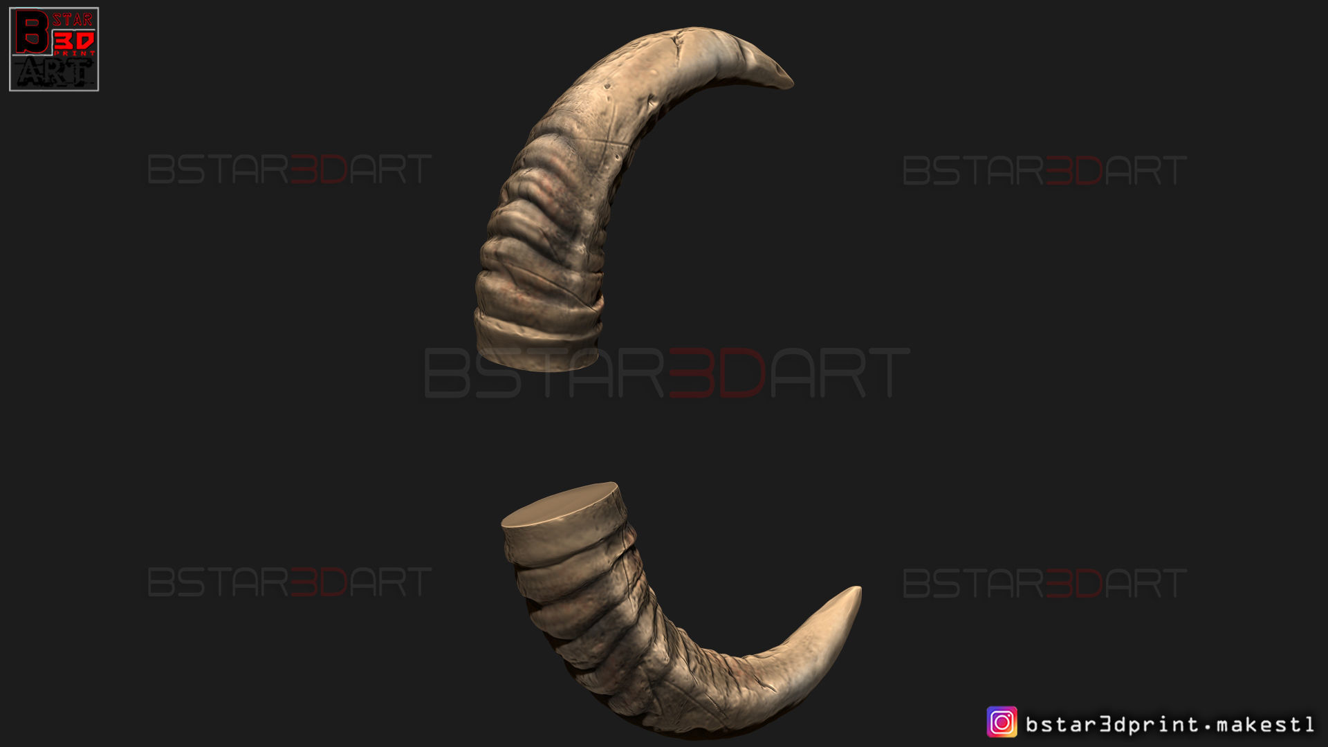 Buffalo Horns - Satan Horns - Demon Horns 3D model 3D printable | CGTrader