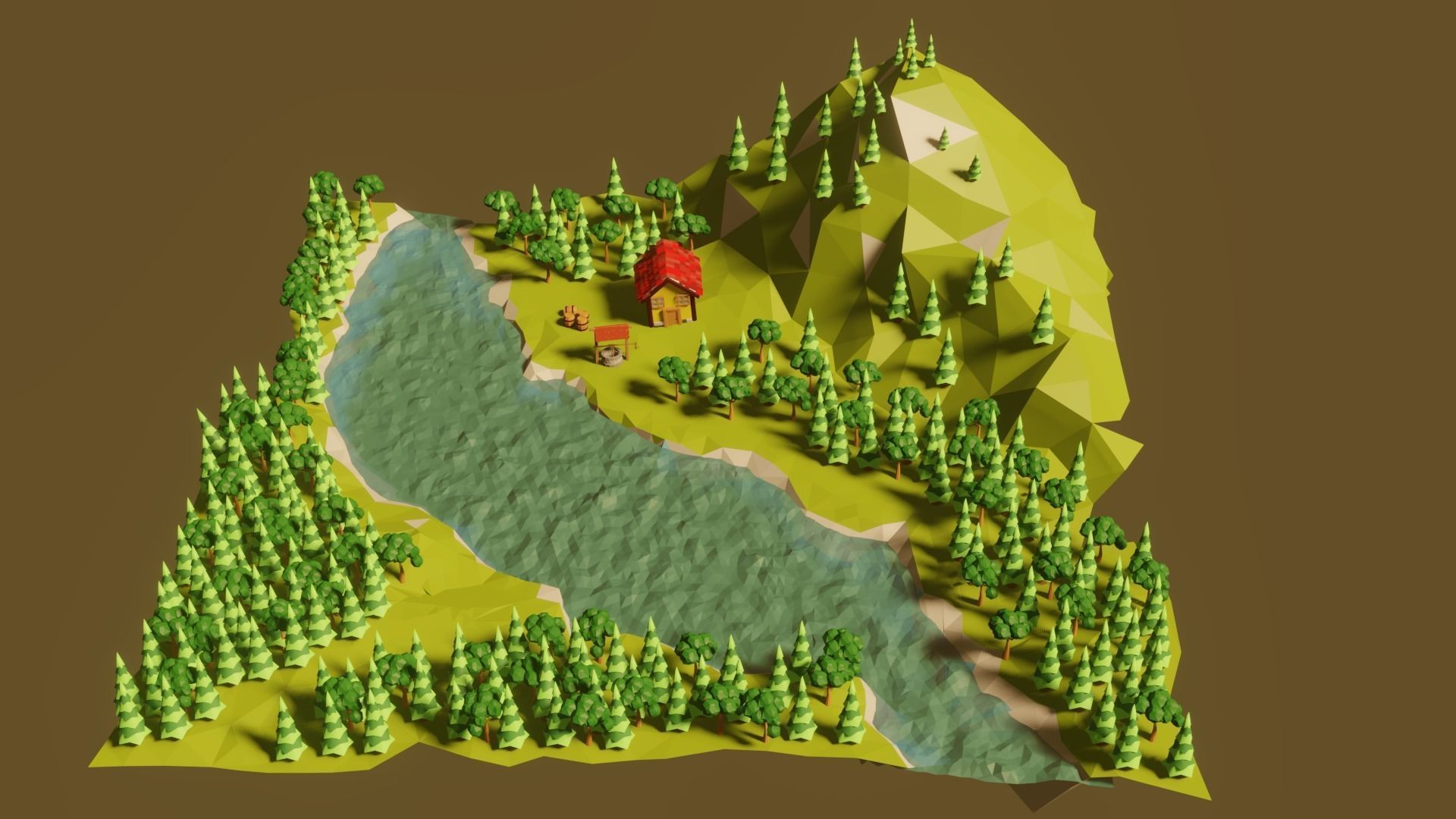 Low Poly Forest free 3D model | CGTrader
