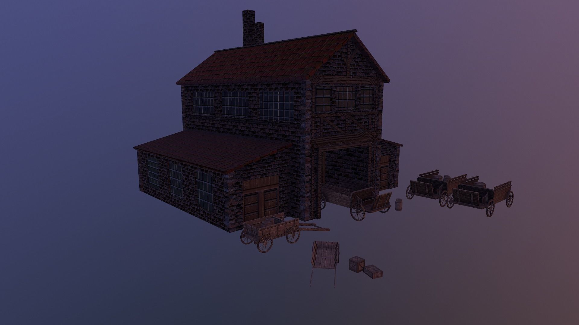 3D model Medieval Cargo Building VR / AR / low-poly | CGTrader