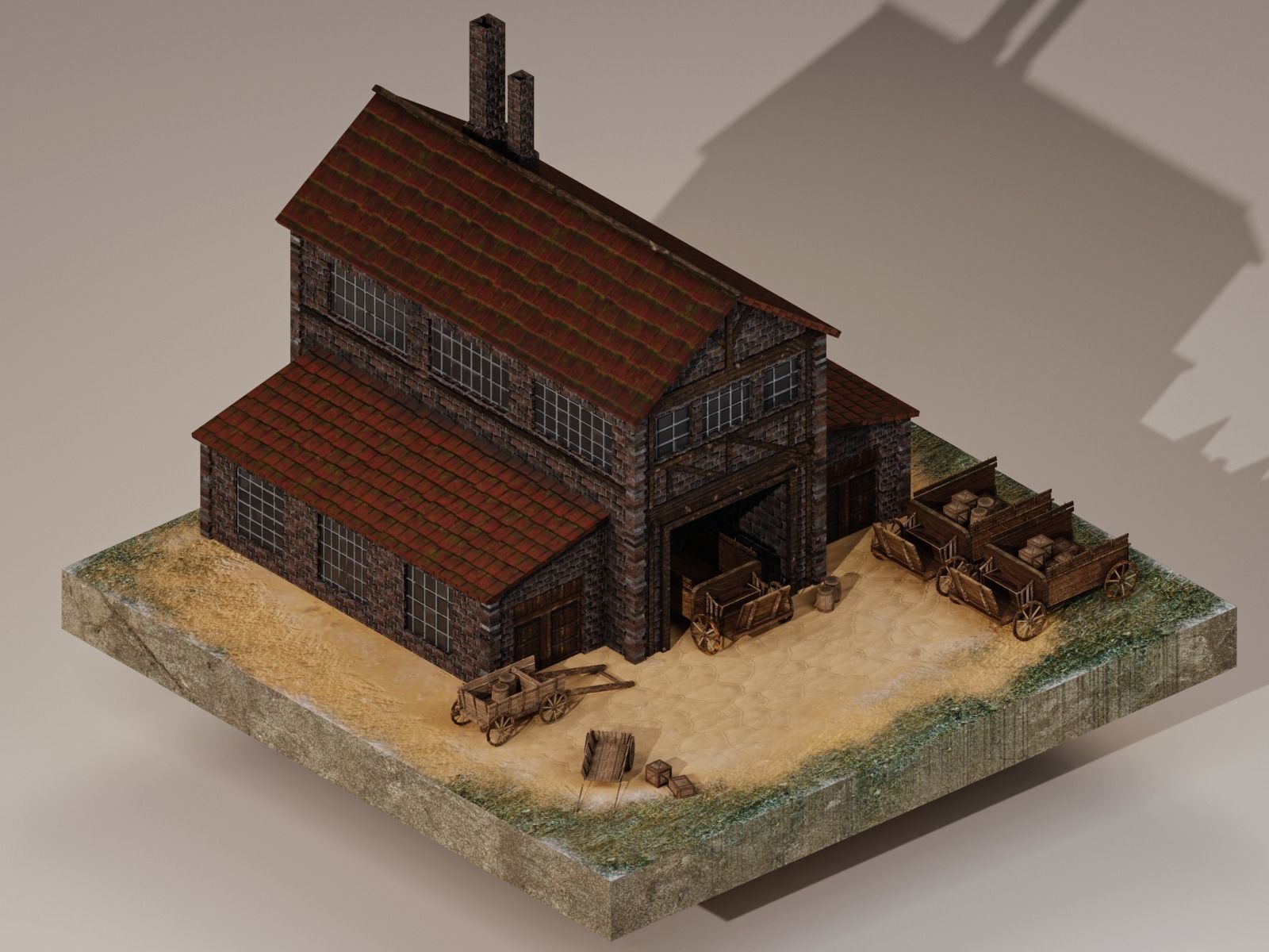 3D model Medieval Cargo Building VR / AR / low-poly | CGTrader