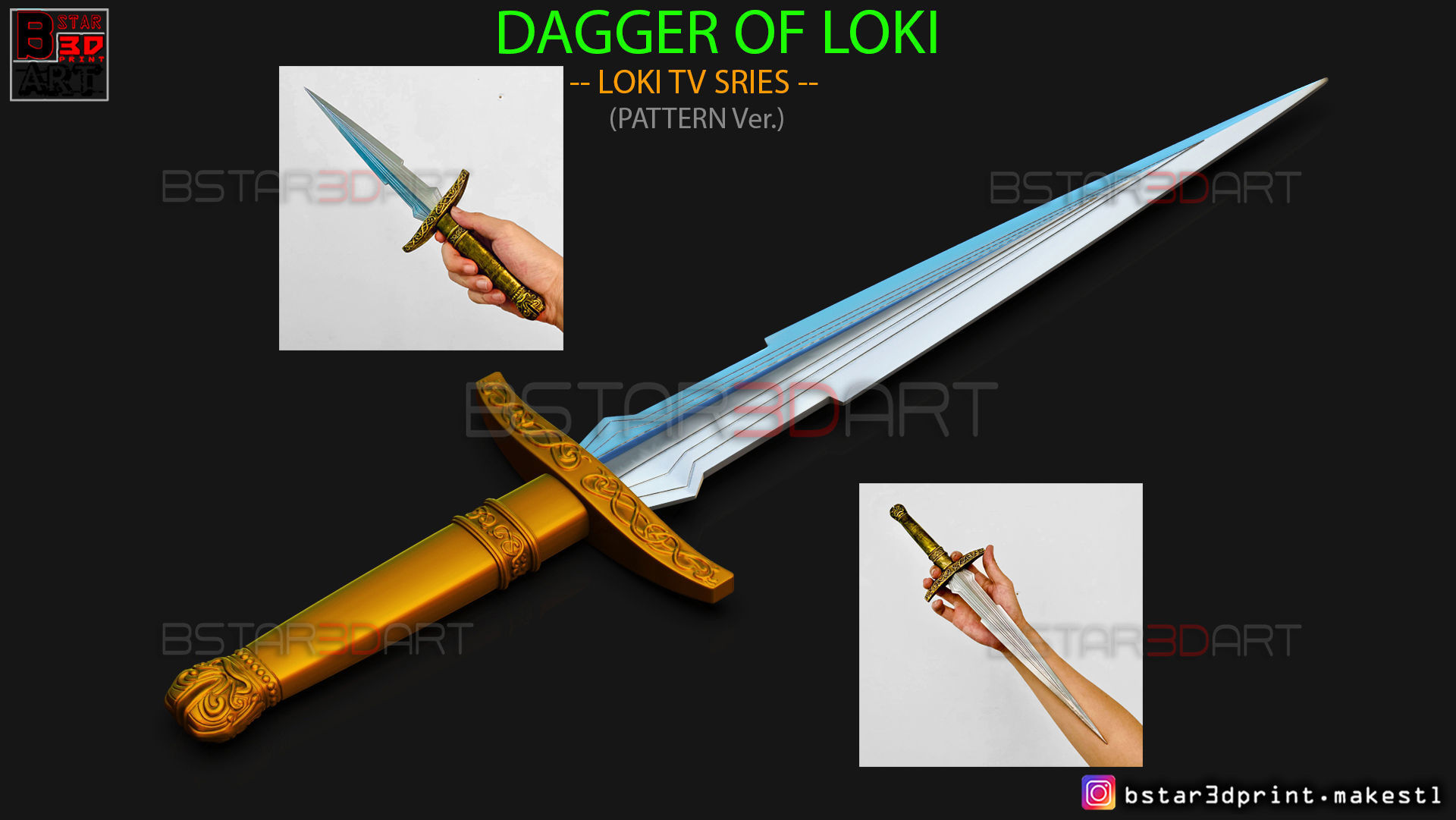 Loki Dagger 2021 - High Quality - Weapon of Loki - TV series 3D model ...