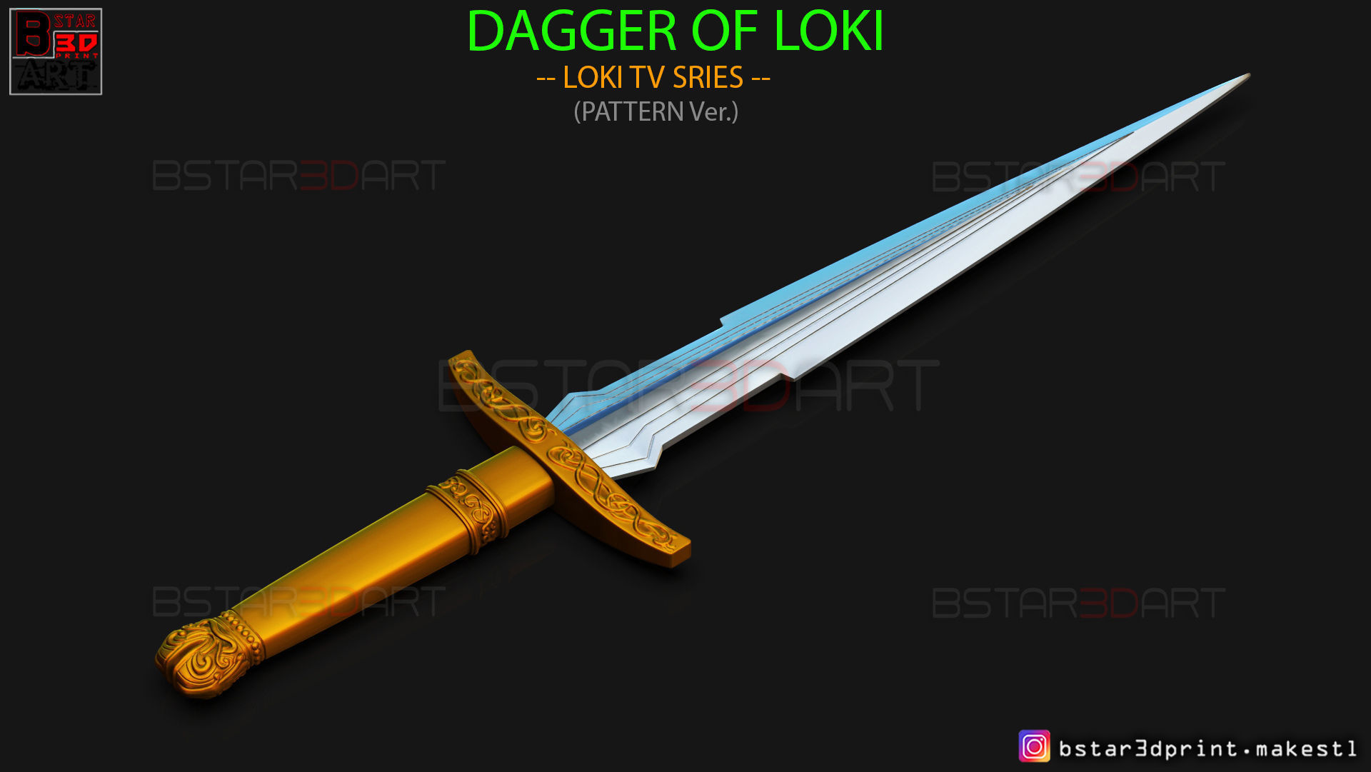 Loki Dagger 2021 - High Quality - Weapon of Loki - TV series 3D model ...