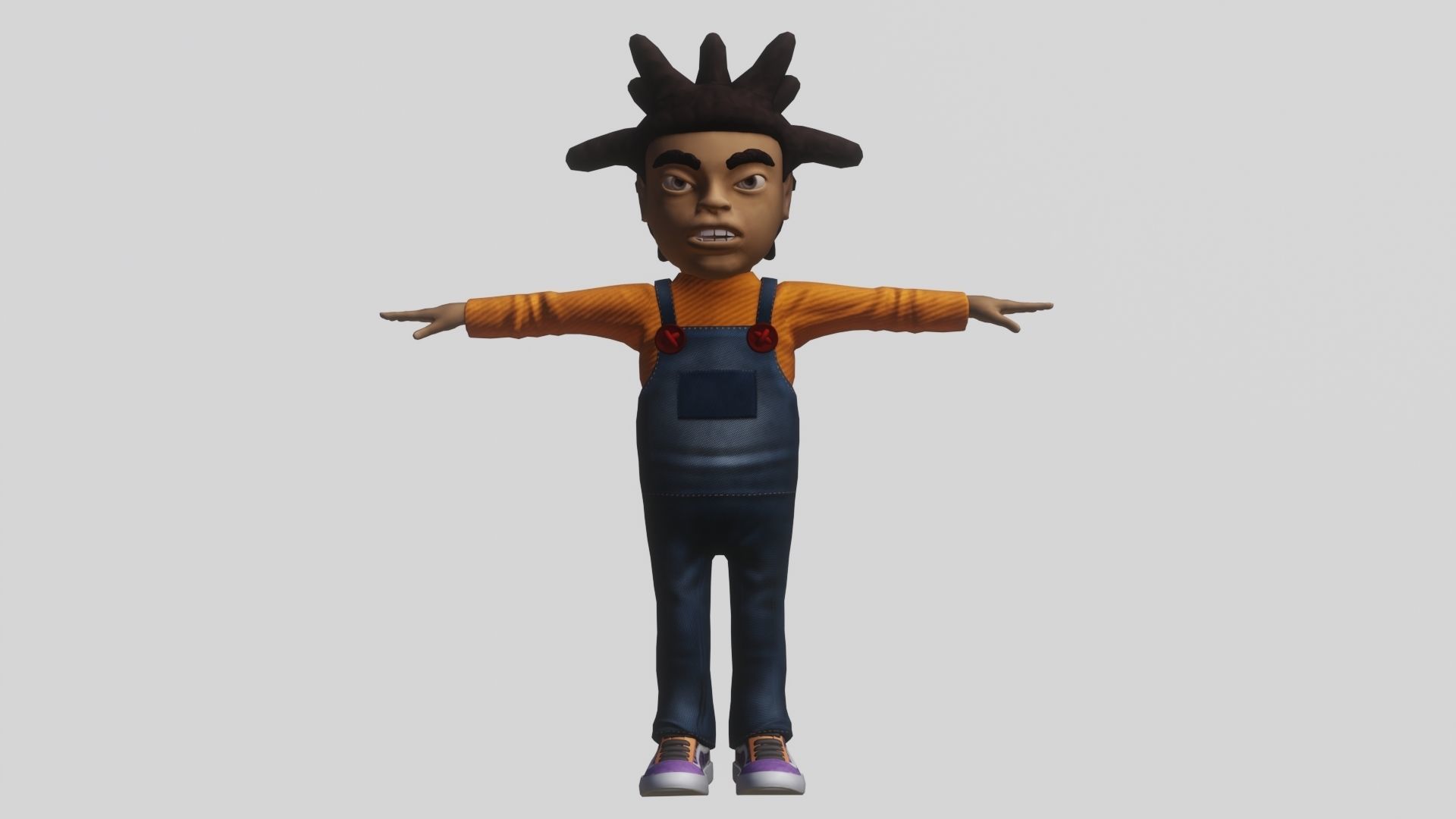 3D model Toony Black Man Rapper Character - Rigged VR / AR / low-poly ...