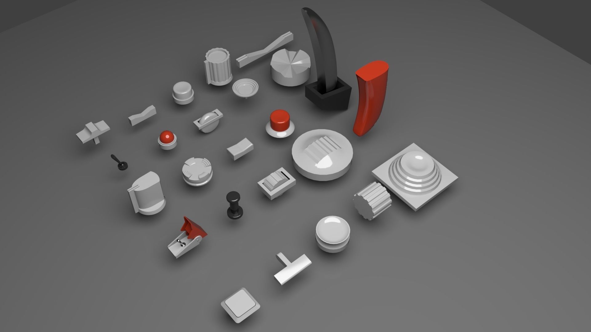 Controls buttons switch trim trigger paddle aircraft 3D model | CGTrader