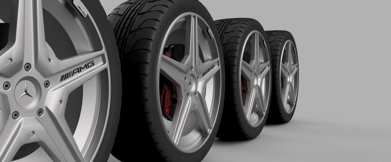 AMG wheel 2 3D model rigged | CGTrader