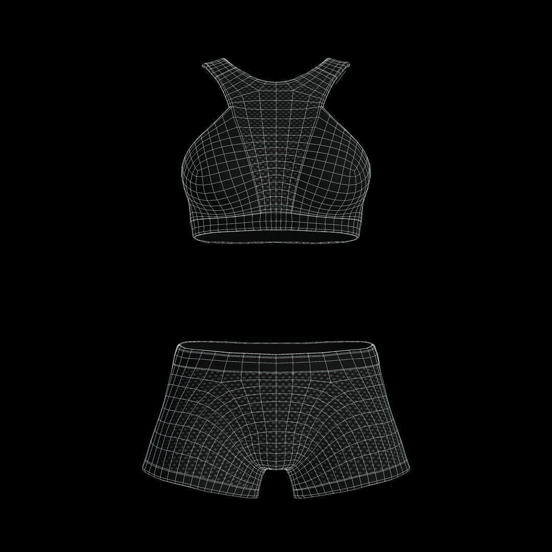 3D model Cyberpunk - Mesh Activewear Clothing Set VR / AR / low-poly ...
