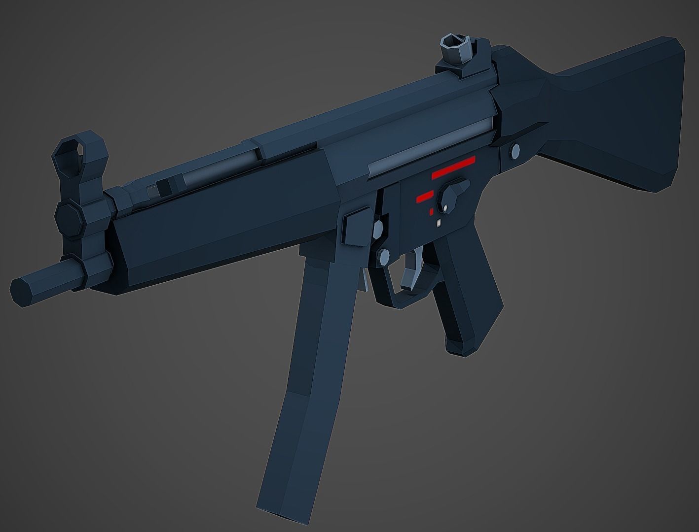 3D model Stylized Mp5A2 SMG Low Poly Mobile Ready VR / AR / low-poly ...