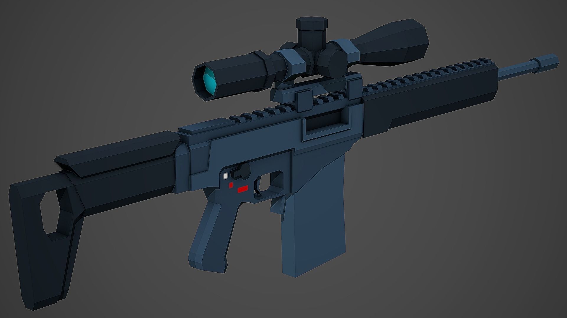 3D model Stylized SVCh Rifle Low Poly Mobile Ready VR / AR / low-poly ...