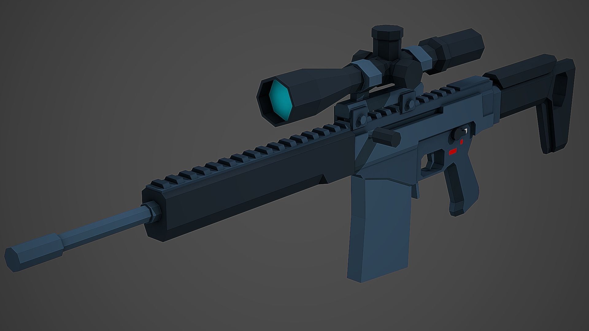 3D model Stylized SVCh Rifle Low Poly Mobile Ready VR / AR / low-poly ...