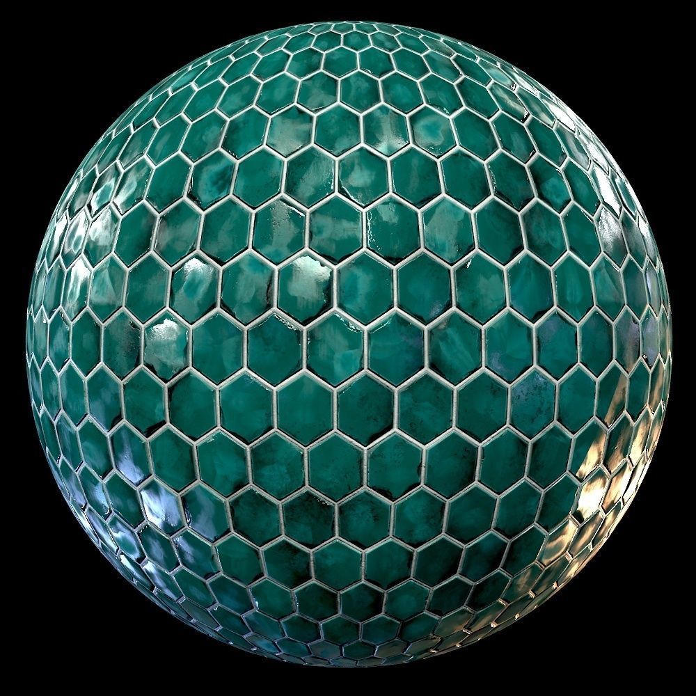Teal Tile-01-PBR-2k-4k Texture | CGTrader