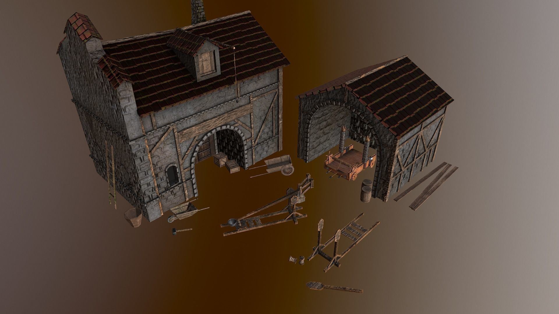 3D model Medieval Workshop Level 1 VR / AR / low-poly | CGTrader