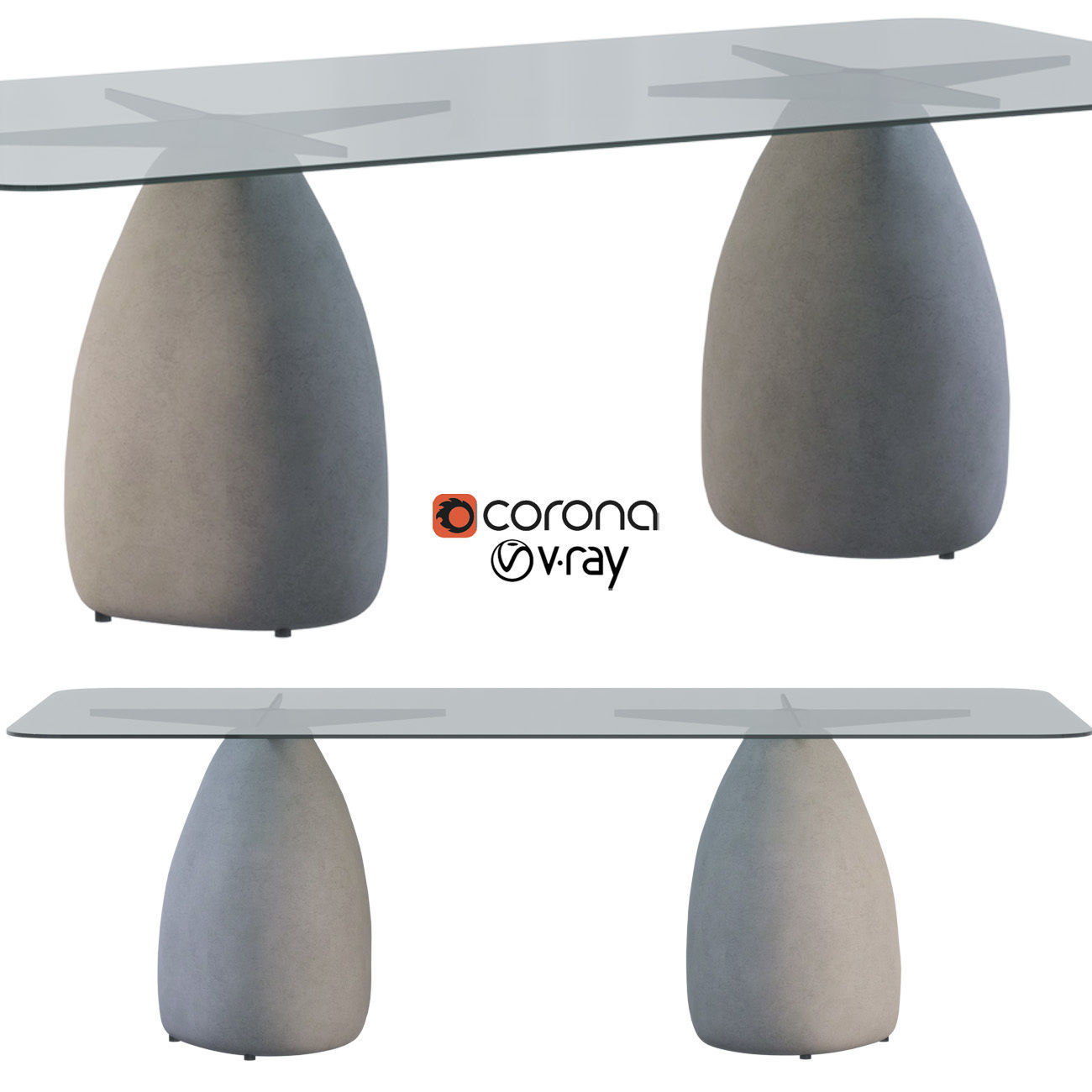 STONE GREY DINING TABLES CB2 3D model | CGTrader