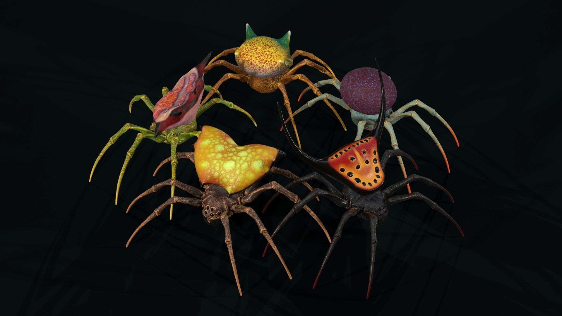 3D model Small Spiders VR / AR / low-poly rigged animated | CGTrader