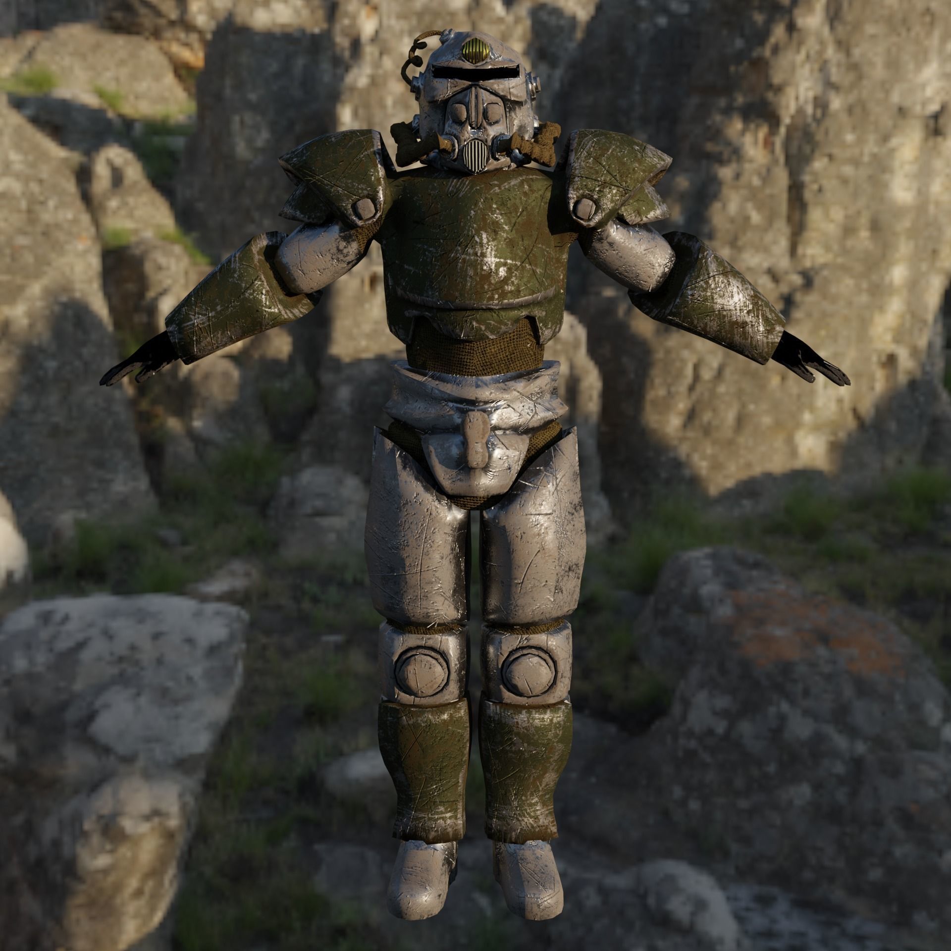 3D model T-51b Fallout New Vegas low poly PBR VR / AR / low-poly | CGTrader