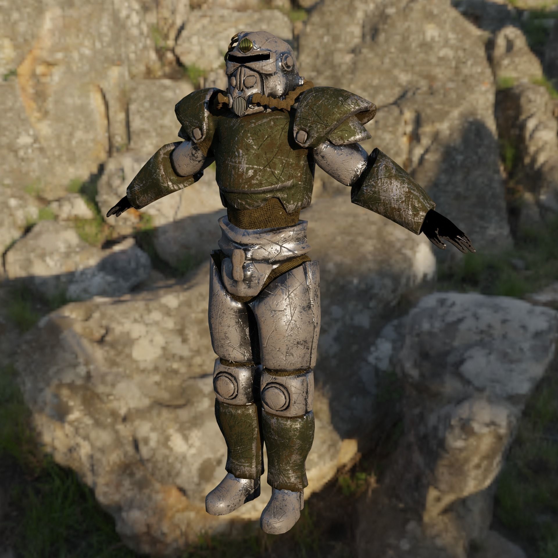 3D model T-51b Fallout New Vegas low poly PBR VR / AR / low-poly | CGTrader