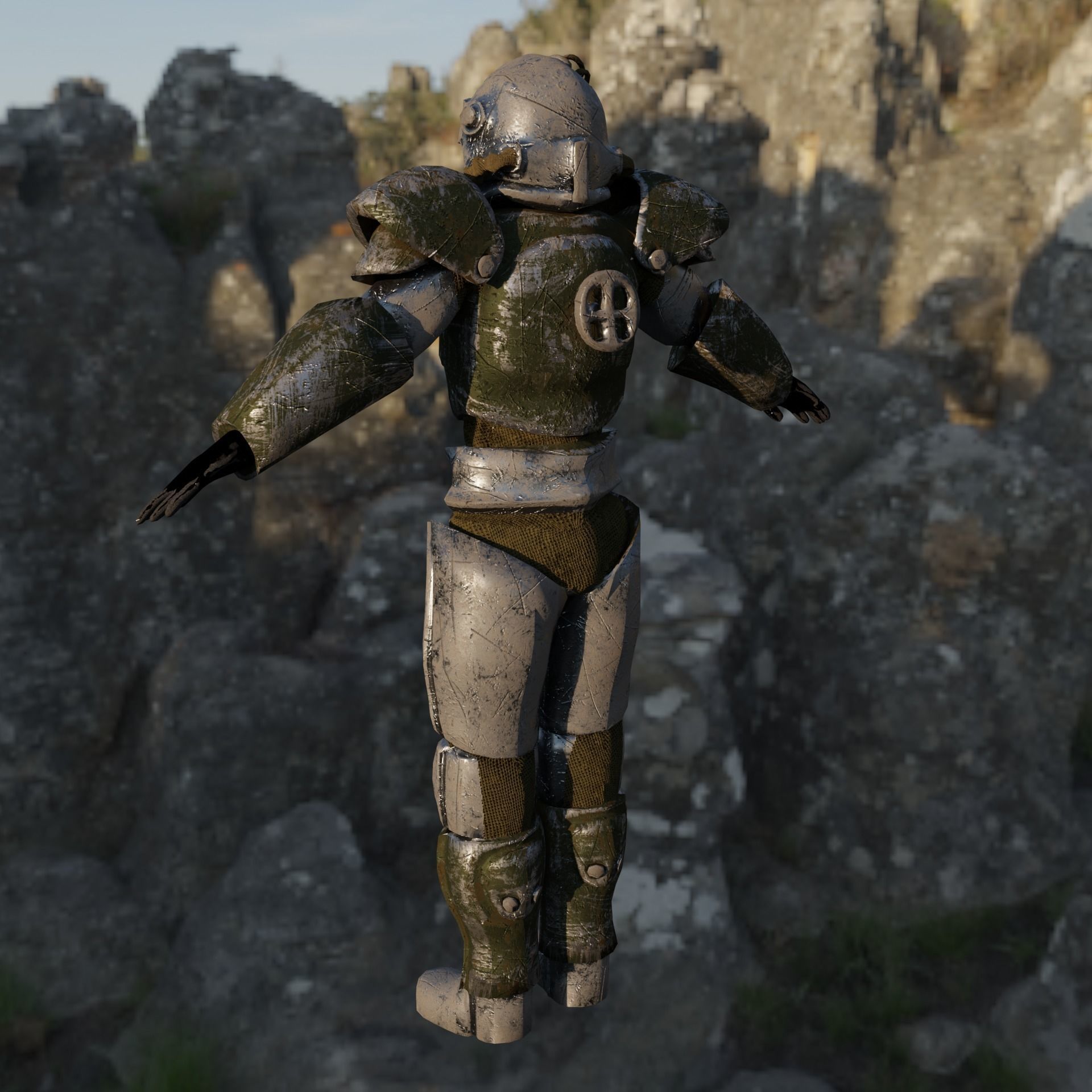 3D model T-51b Fallout New Vegas low poly PBR VR / AR / low-poly | CGTrader