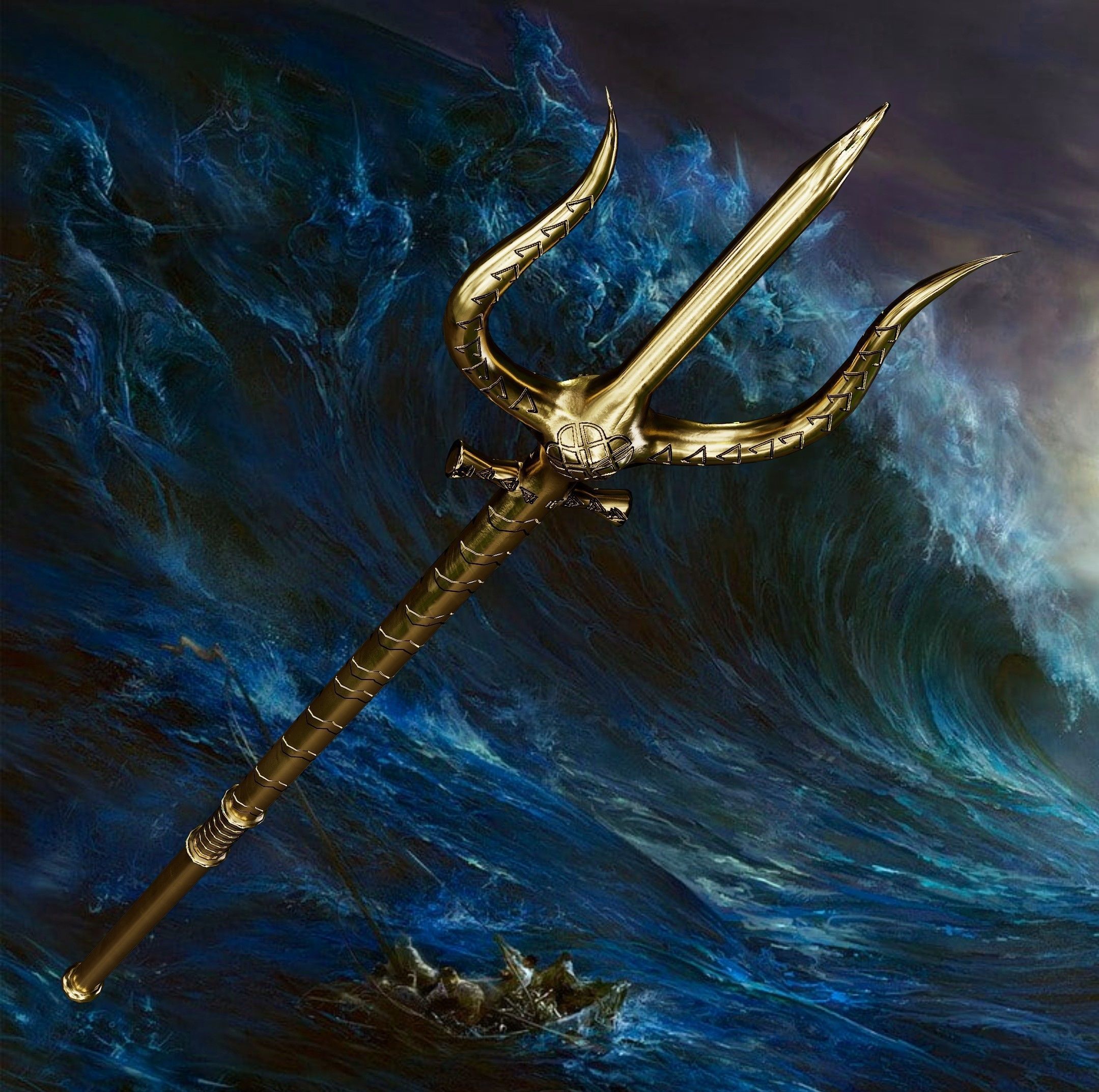 3D model Trident - Poseidon primary weapon VR / AR / low-poly | CGTrader