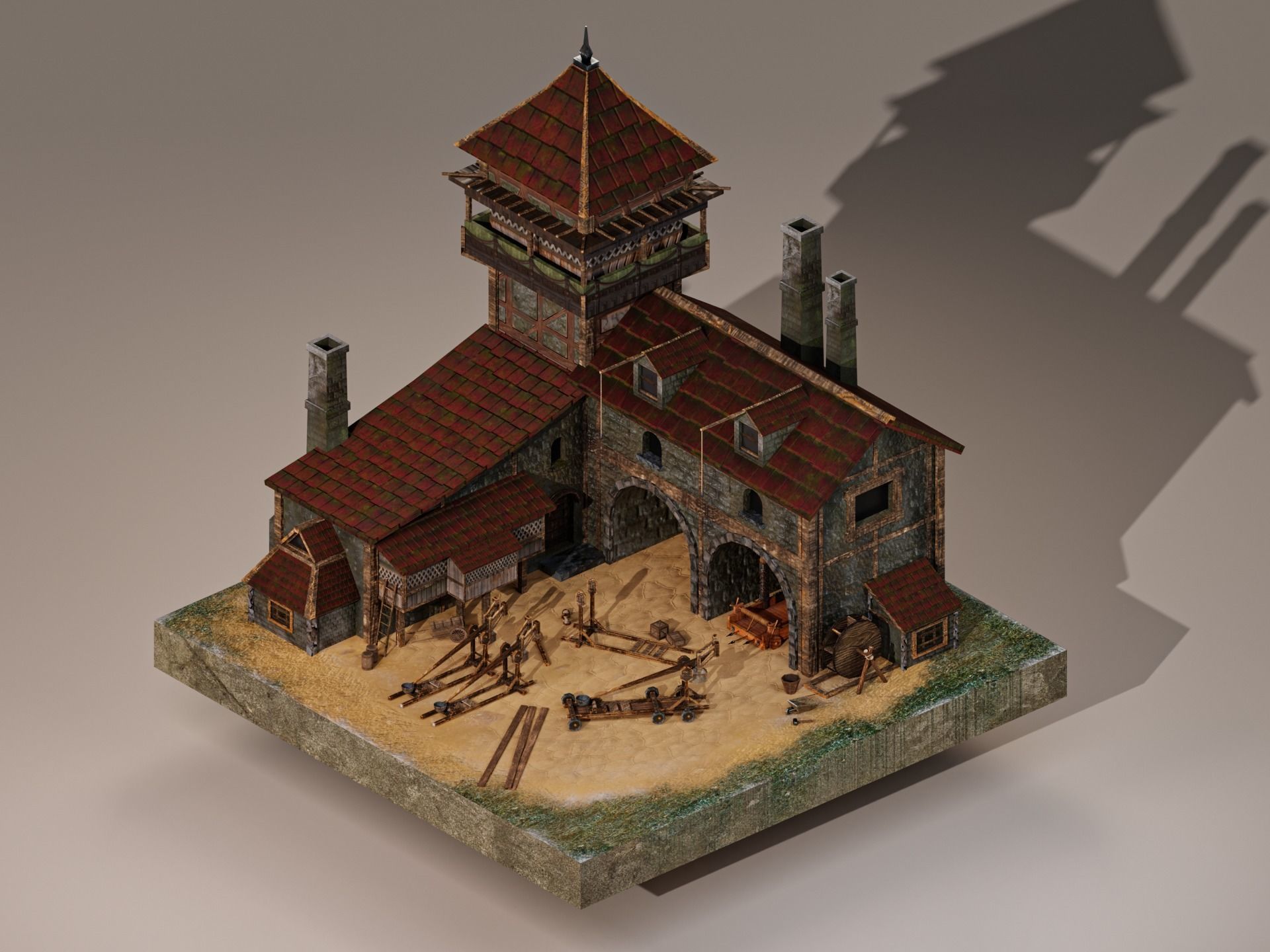 3D model Medieval Workshop Level 10 VR / AR / low-poly | CGTrader