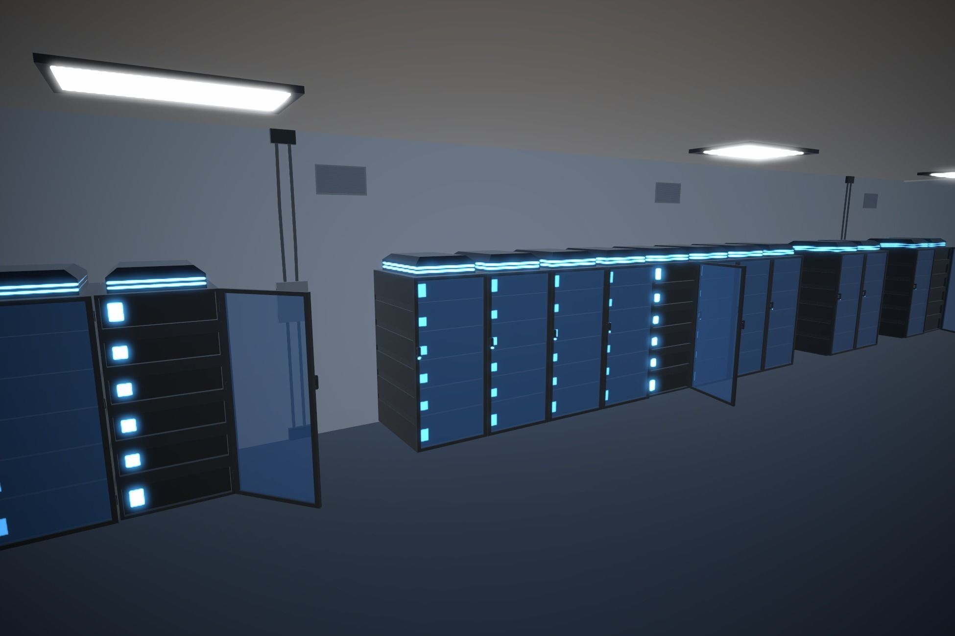 3D model LowPoly Server Room Pack VR / AR / low-poly | CGTrader