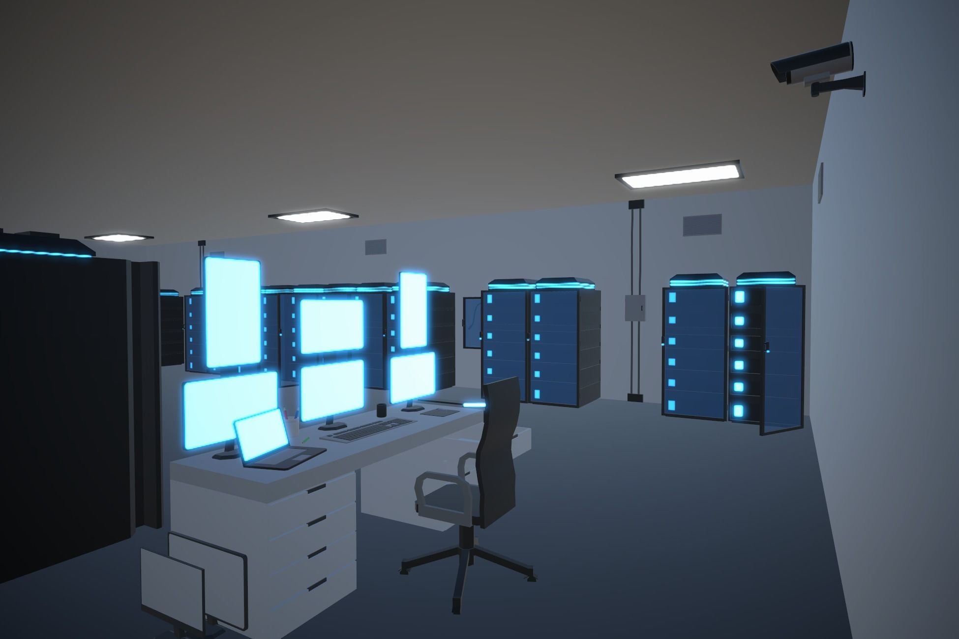 3D model LowPoly Server Room Pack VR / AR / low-poly | CGTrader
