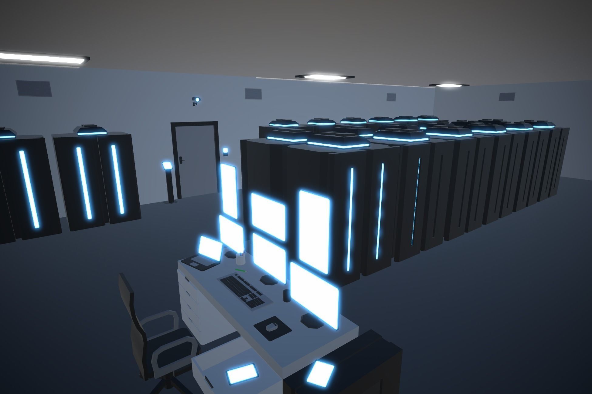 3D model LowPoly Server Room Pack VR / AR / low-poly | CGTrader