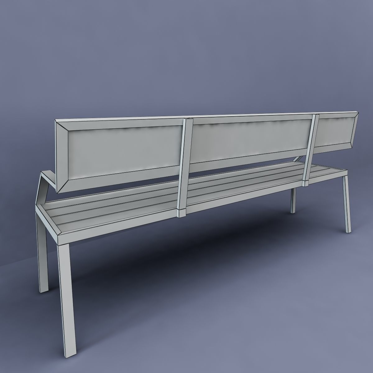Beach 1 bench made of wood and metal 3D model | CGTrader