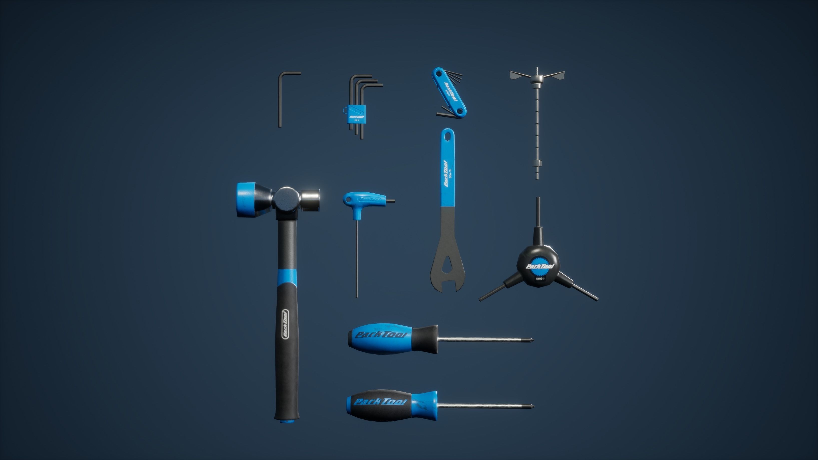 3D model Screwdriver Set Game Ready pair of screwdrivers VR / AR / low ...