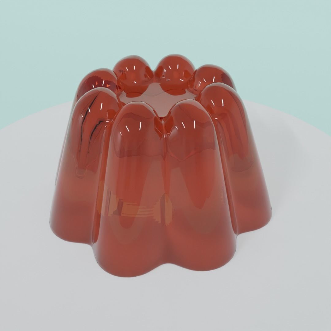 3D model Jelly Low Poly 3D Model dessert on plate VR / AR / low-poly ...