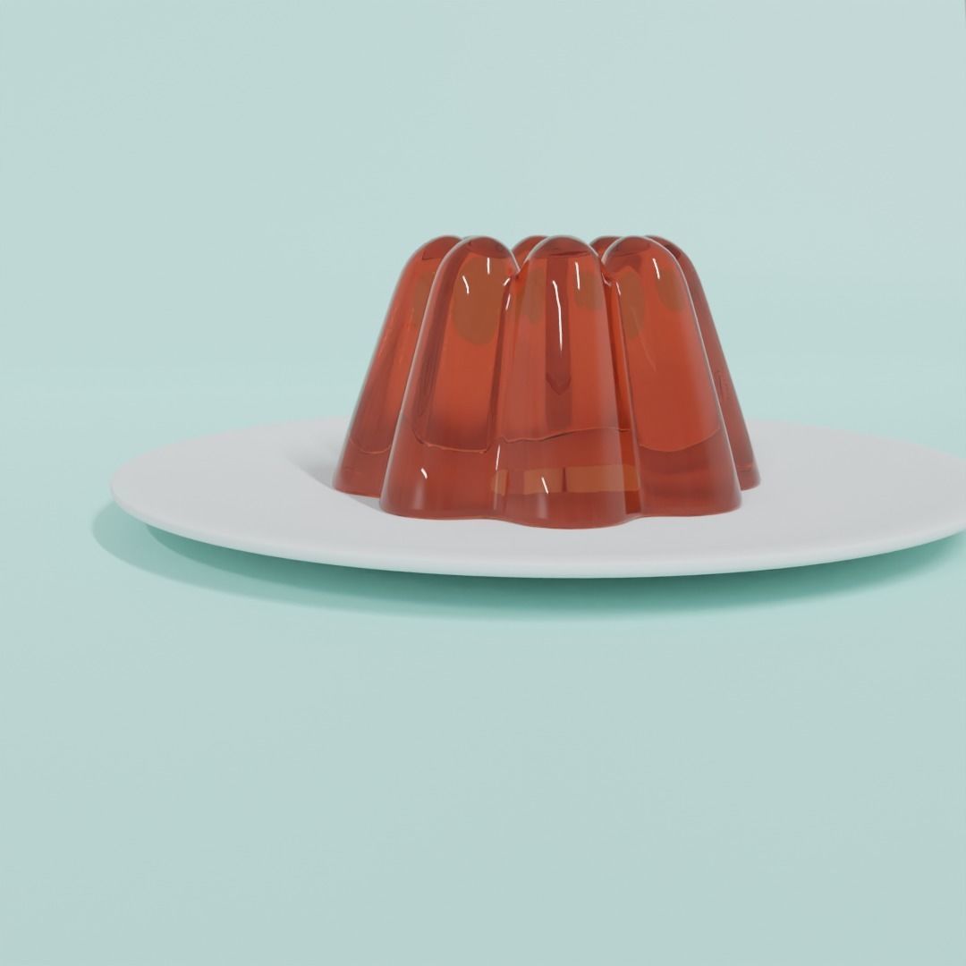 3D model Jelly Low Poly 3D Model dessert on plate VR / AR / low-poly ...