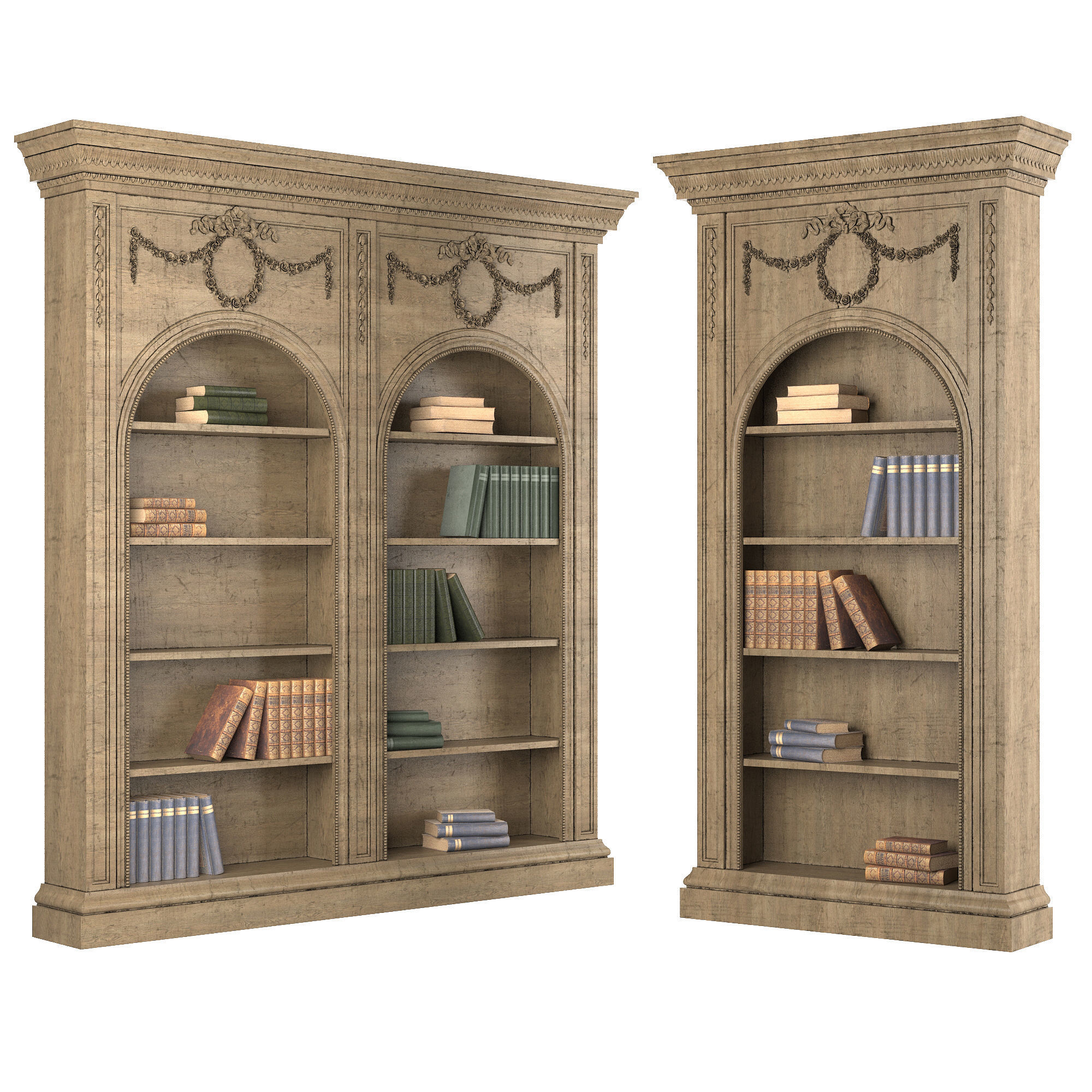 classical bookcase 3D model | CGTrader