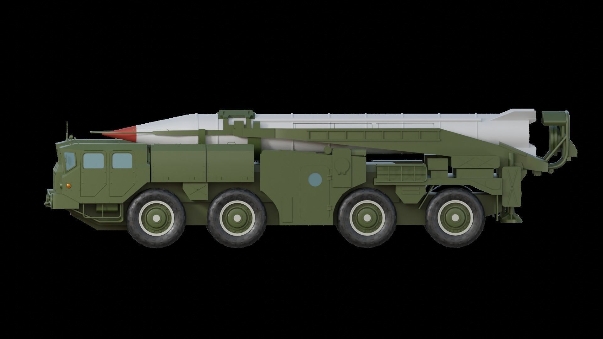 Low poly Hwasong-6 SCUD-C missile launcher 3D model | CGTrader