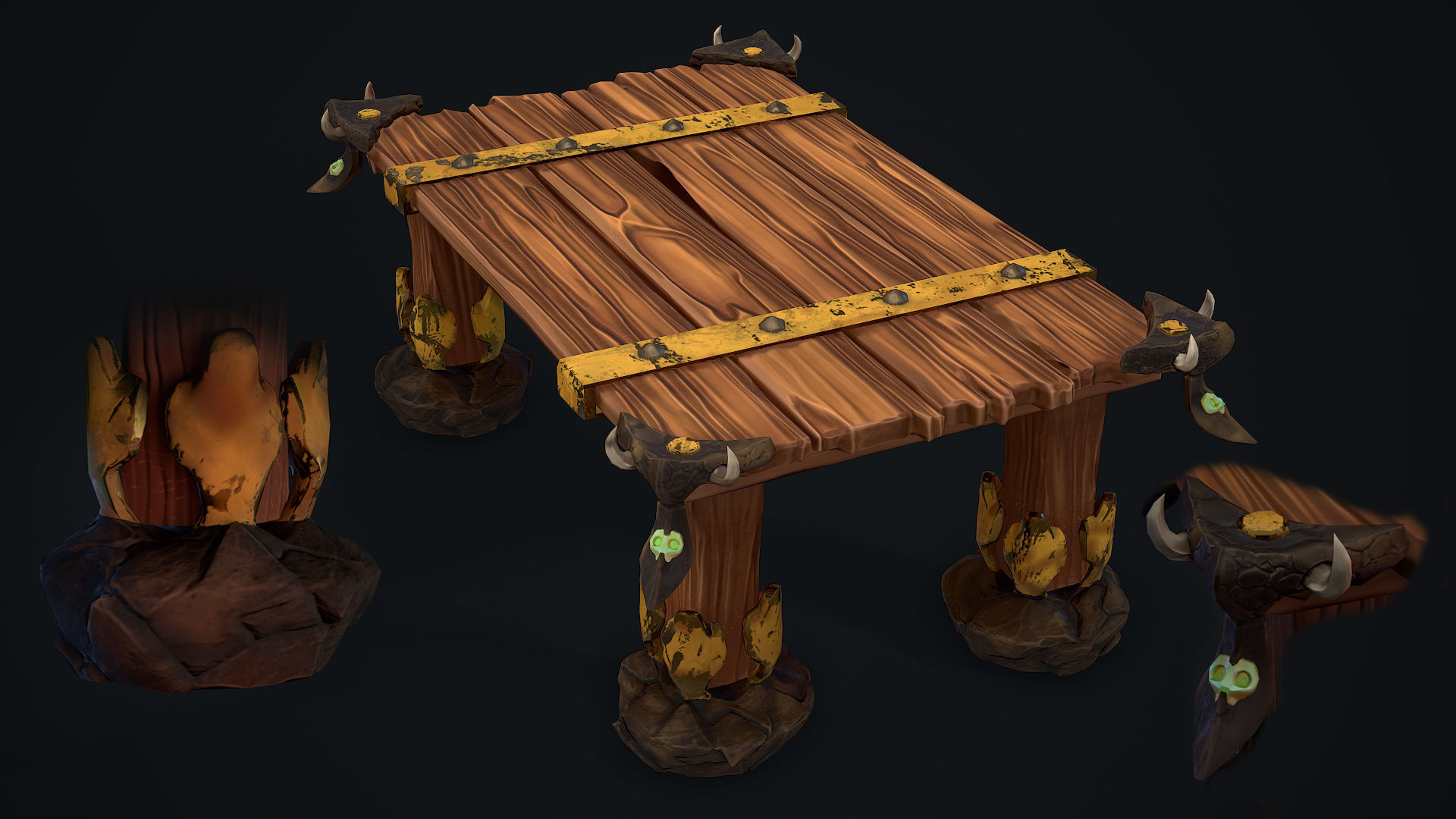 3D model Stylized Old Table VR / AR / low-poly | CGTrader