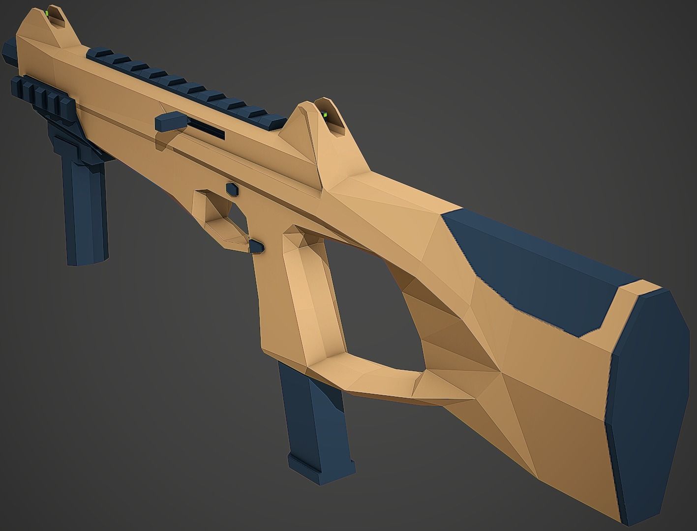3D model Stylized Beretta MX-4 SMG Low Poly Mobile Ready VR / AR / low ...