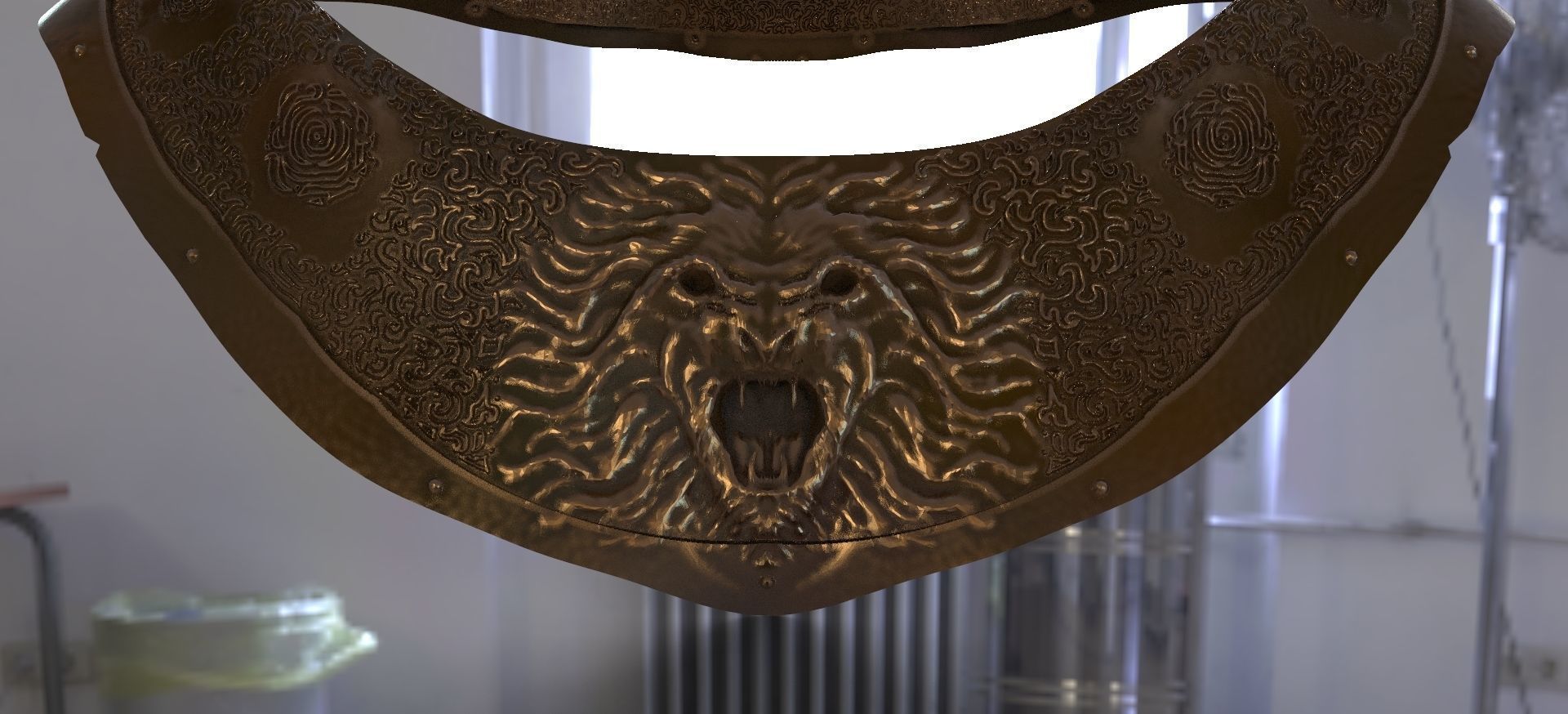 Lion neck armor baroque detail 3D model | CGTrader